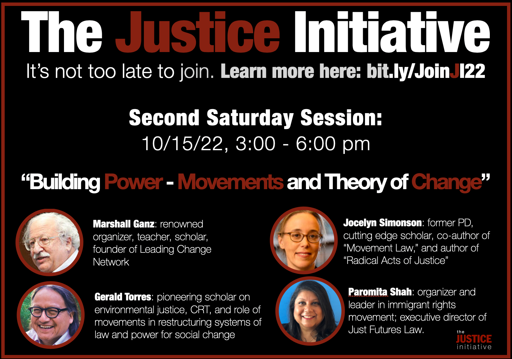 Justice Initiative - Second Saturday Session on Building Power ...
